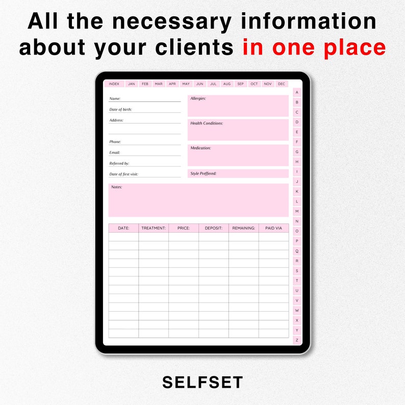 Digital Client Record Book 2026 for Goodnotes, 2026 + Undated Client ...