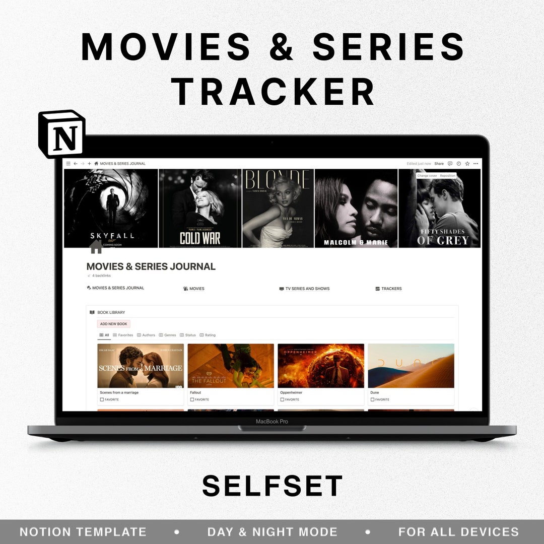 Movies & TV Series Tracker for Notion, Digital Movie Planner, Watching ...