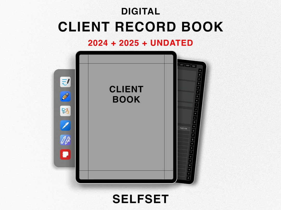 Digital Client Record Book for Goodnotes, 2024 2025 Undated Client ...