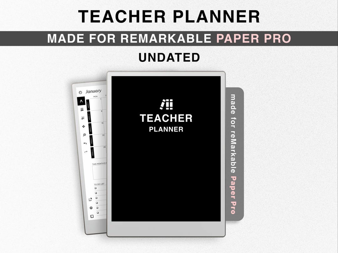Teacher Planner Undated for Remarkable Paper Pro, Templates for ...