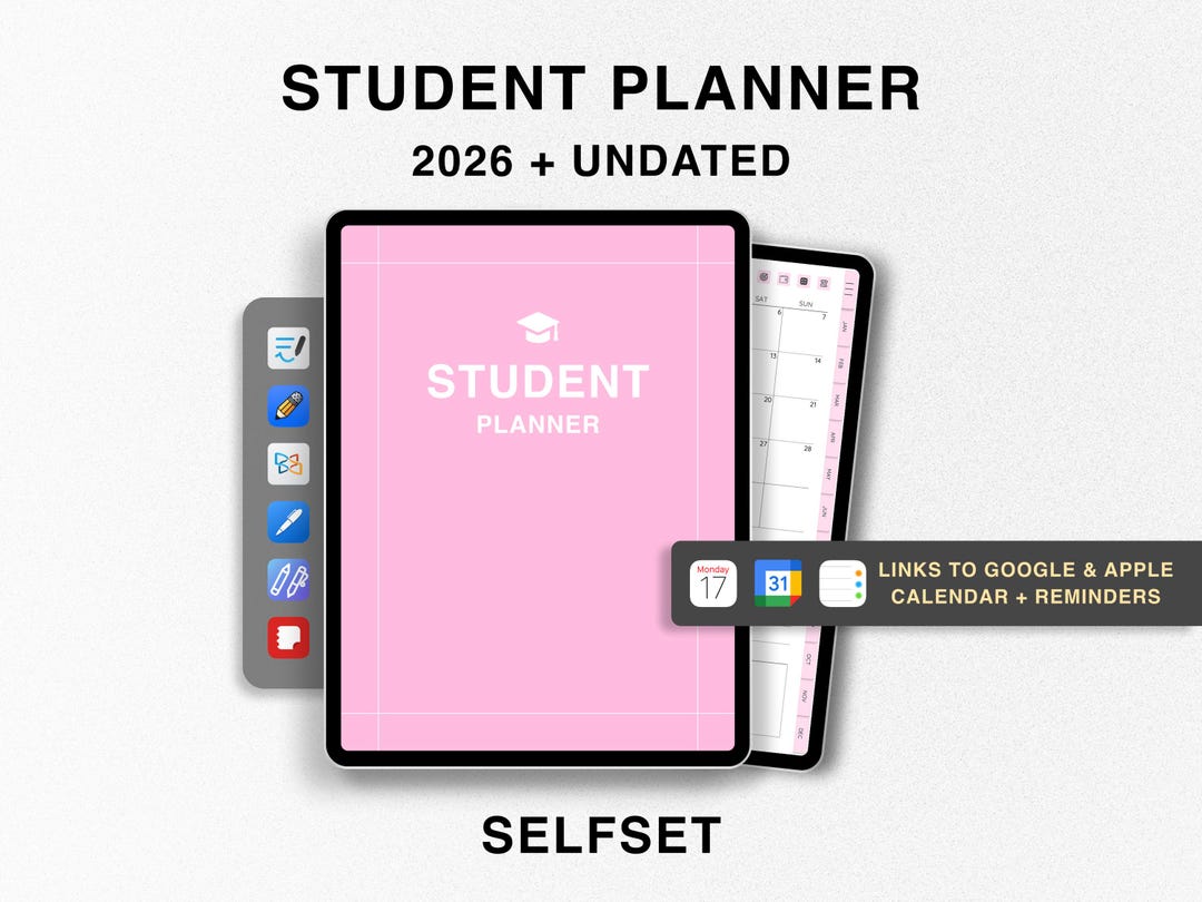 2026 Student Planner, iPad Planner, Digital Goodnotes Planner, Pink ...