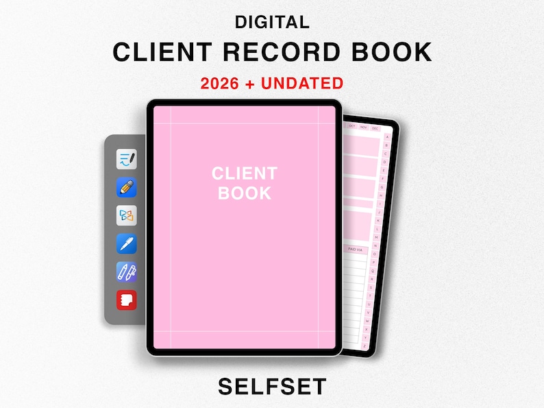 Digital Client Record Book 2026 for Goodnotes, 2026 + Undated Client ...