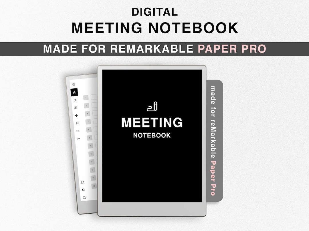 Meeting Notebook for Remarkable Paper Pro, Meeting Overview, Templates ...