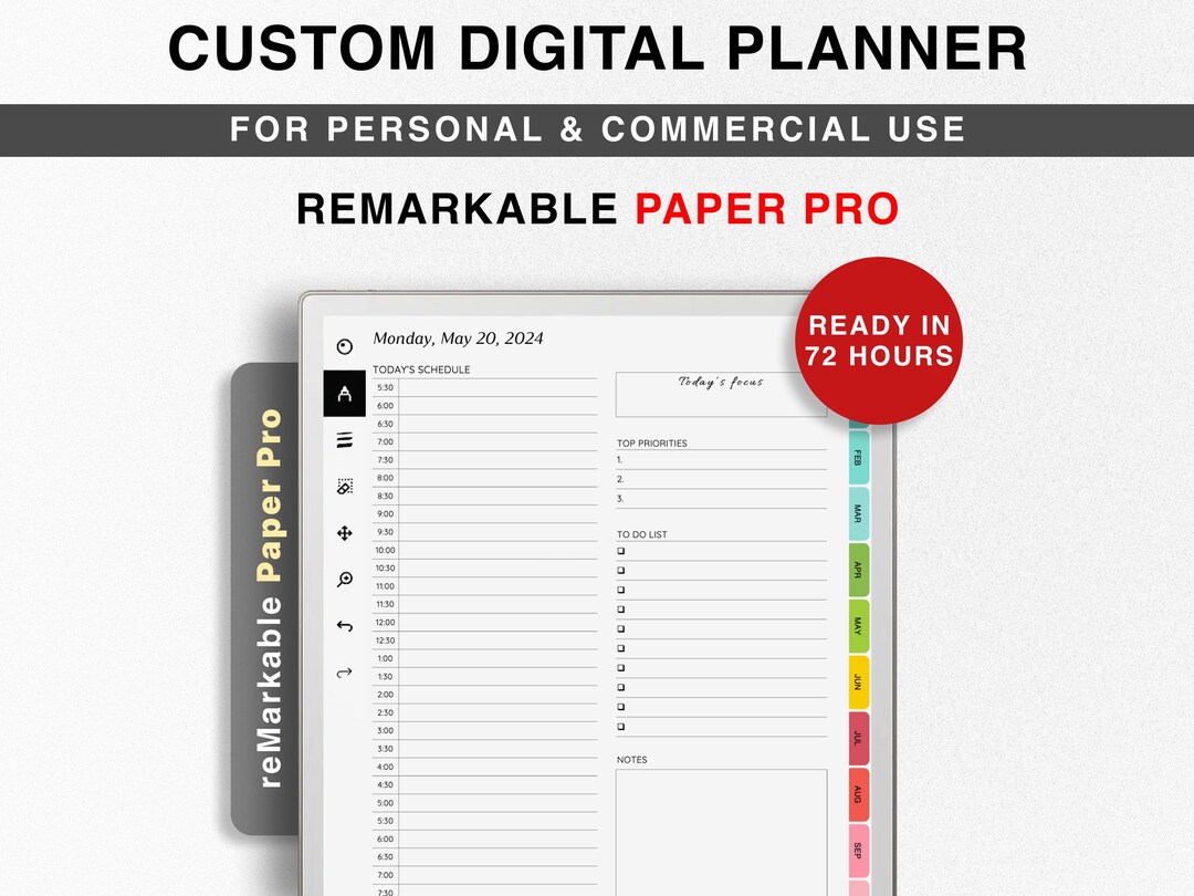 CUSTOM Digital Planner for Remarkable Paper Pro, 2025 2026 Undated ...
