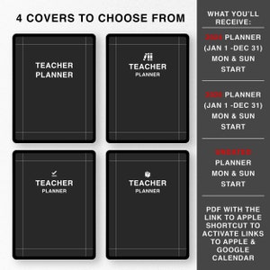 2024 2025 Digital Teacher Planner, Dark Mode Dated Undated Lesson ...