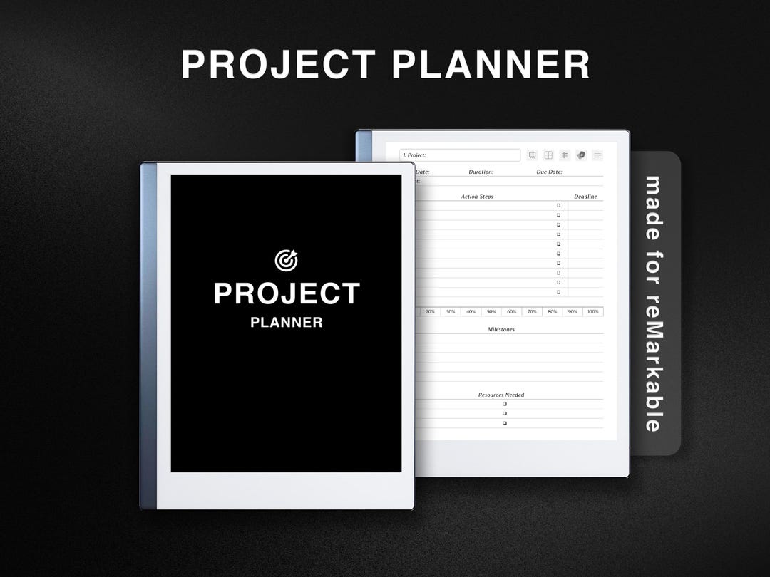 Project Planner for Remarkable 2, Templates for Remarkable, Project ...