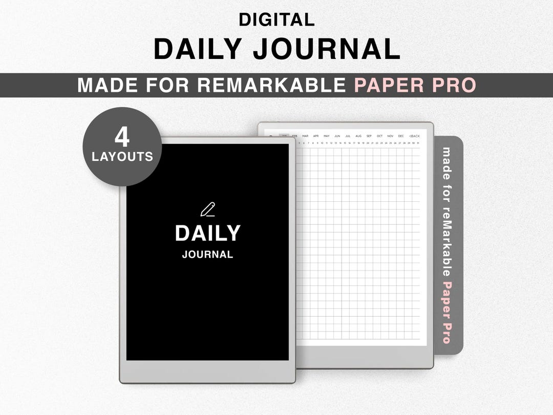 Daily Journal for Remarkable Paper Pro, Digital Notebook, Journal for ...