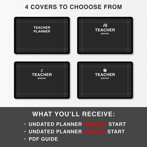 Undated Digital Teacher Planner, Undated Dark Lesson Planner, Academic ...