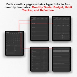 2024 2025 Simple Digital Planner Goodnotes Planner Dark Mode Planner ...