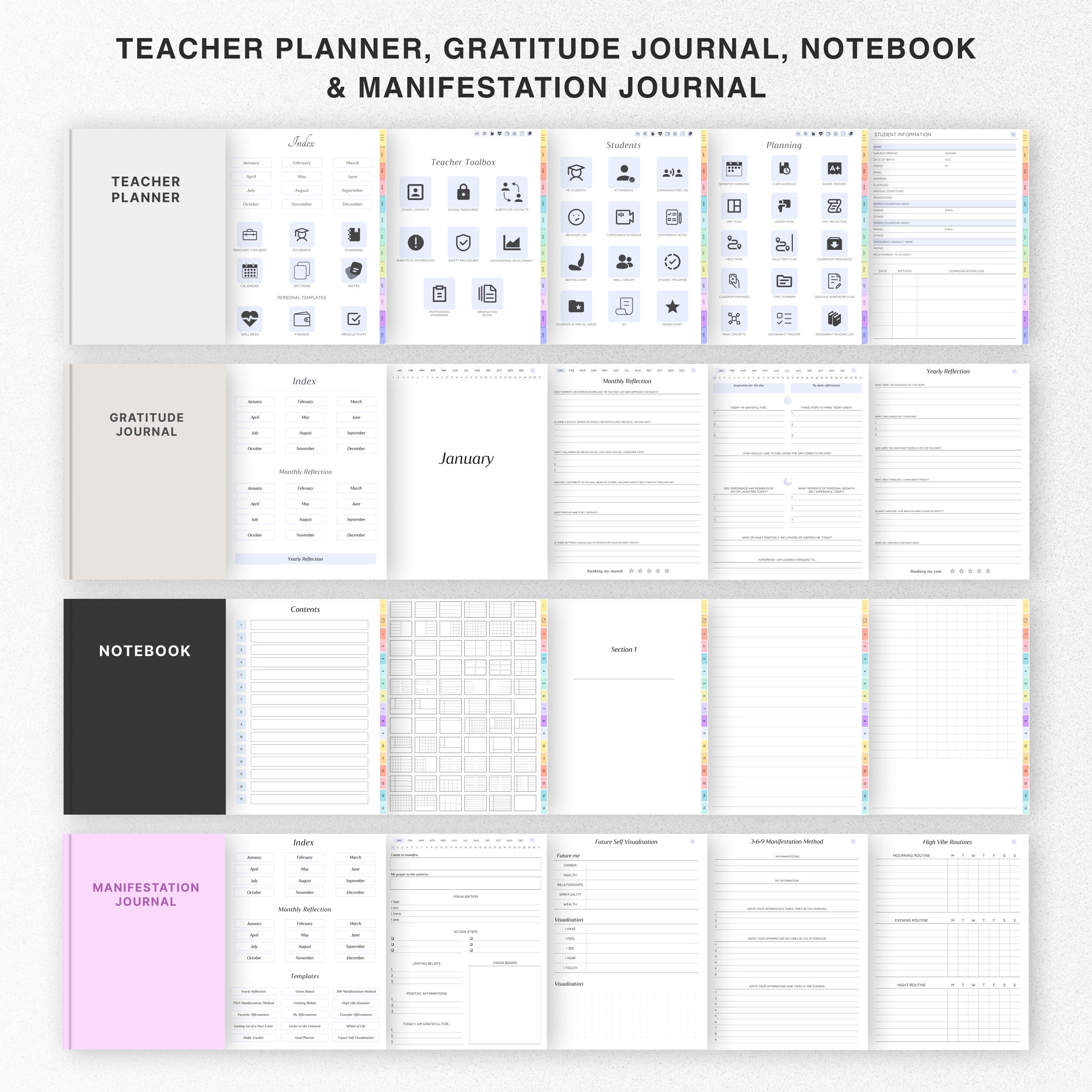 PLR 2026 Digital Planner Templates for Goodnotes, PLR Digital Bundle ...