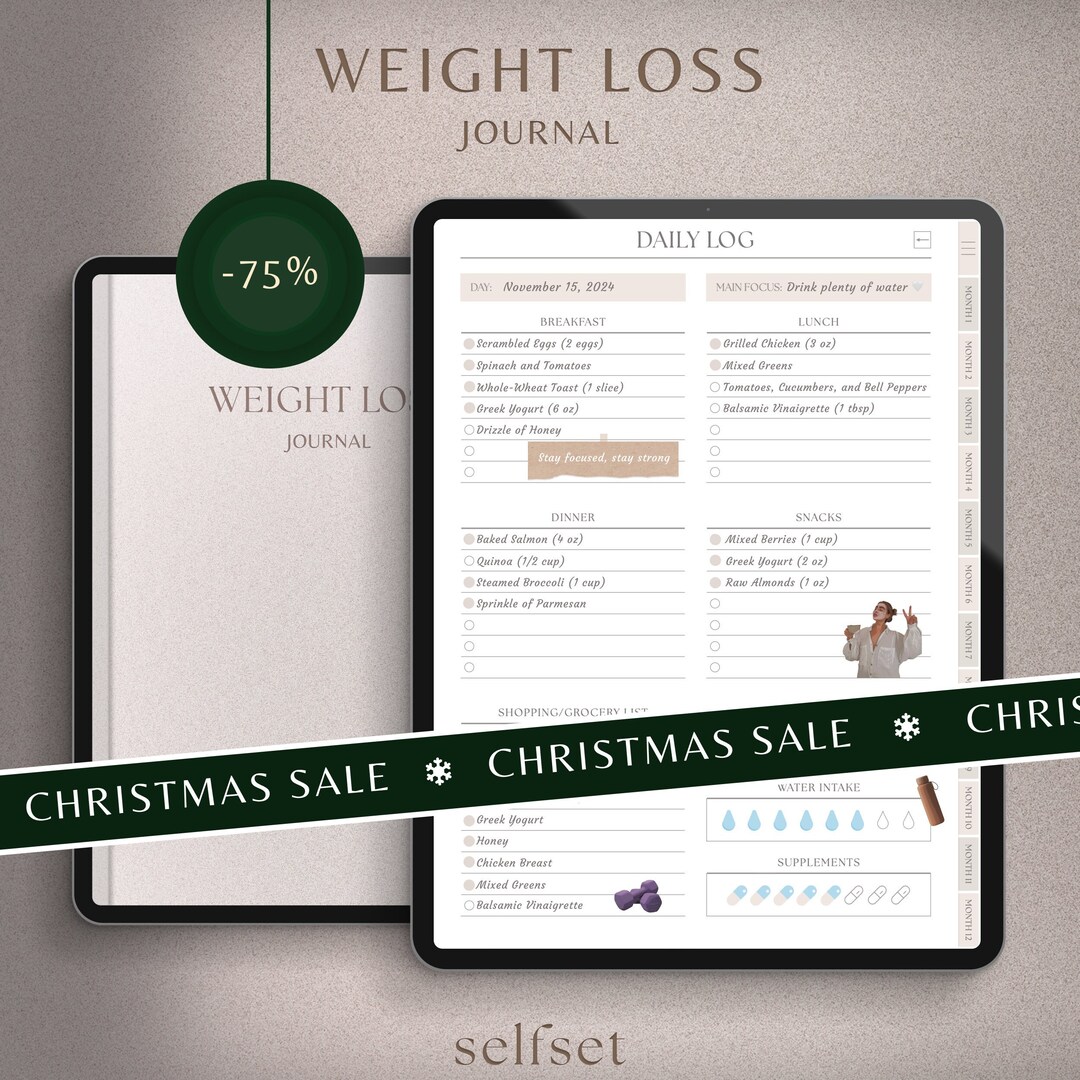 Weight Loss Journal Digital Planner Goodnotes Planner iPad Planner ...