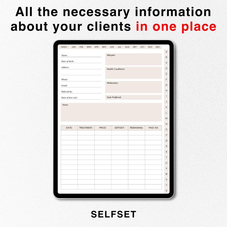 Digital Client Record Book 2026 for Goodnotes, 2026 + Undated Client ...