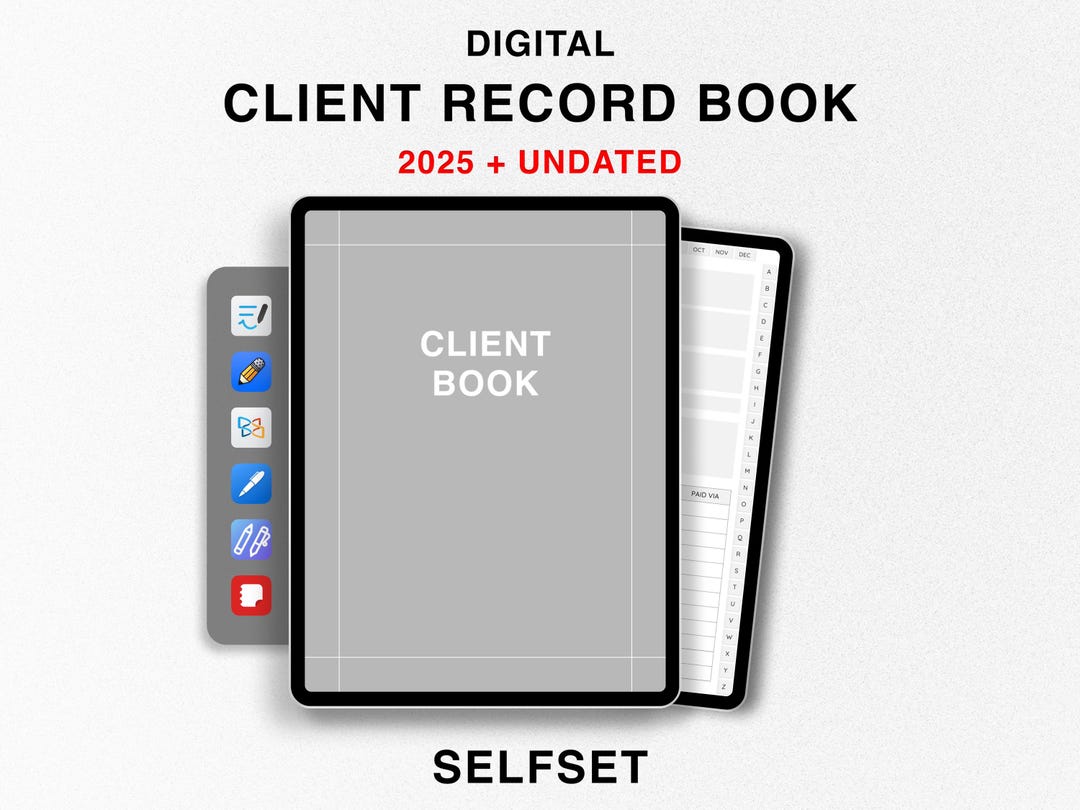 Digital Client Record Book 2025 for Goodnotes, 2025 + Undated Client ...