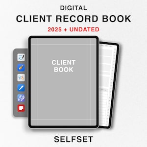 Digital Client Record Book 2025 for Goodnotes, 2025 + Undated Client ...
