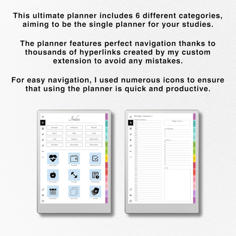 2026 Planner for Remarkable Paper Pro, Undated, Templates for ...