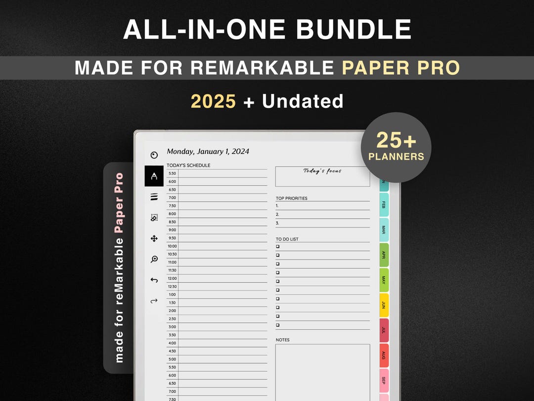 ALL-IN-ONE 2025 Bundle for Remarkable Paper Pro, 2025 + Undated ...