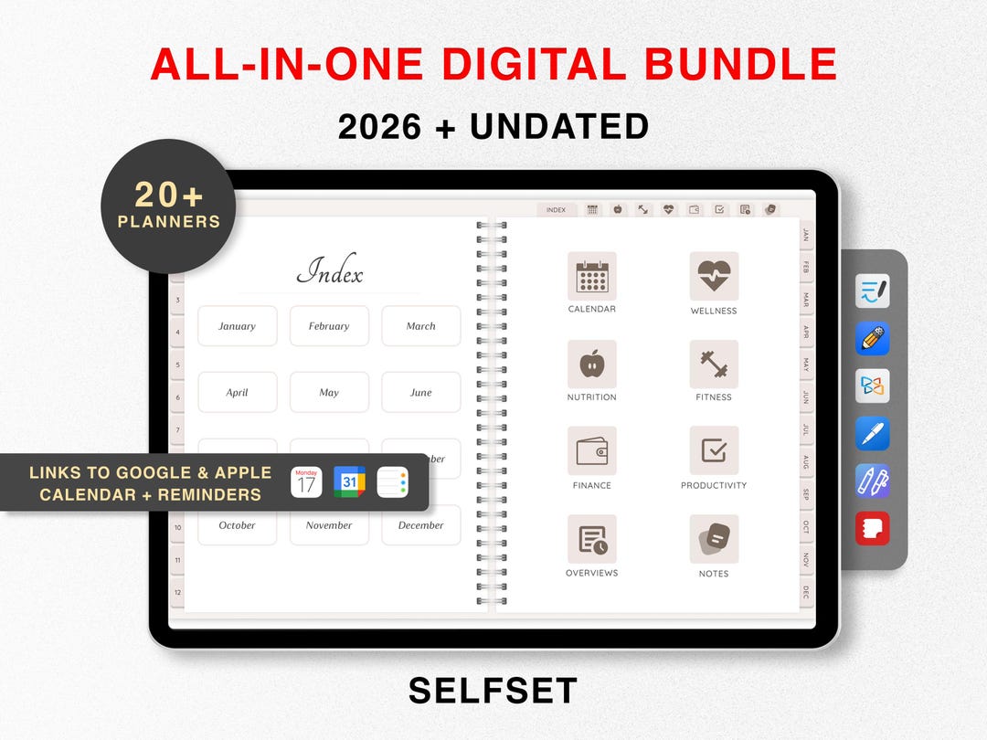 The Ultimate Digital Bundle, 2026 + Undated Planners Life Planner ...