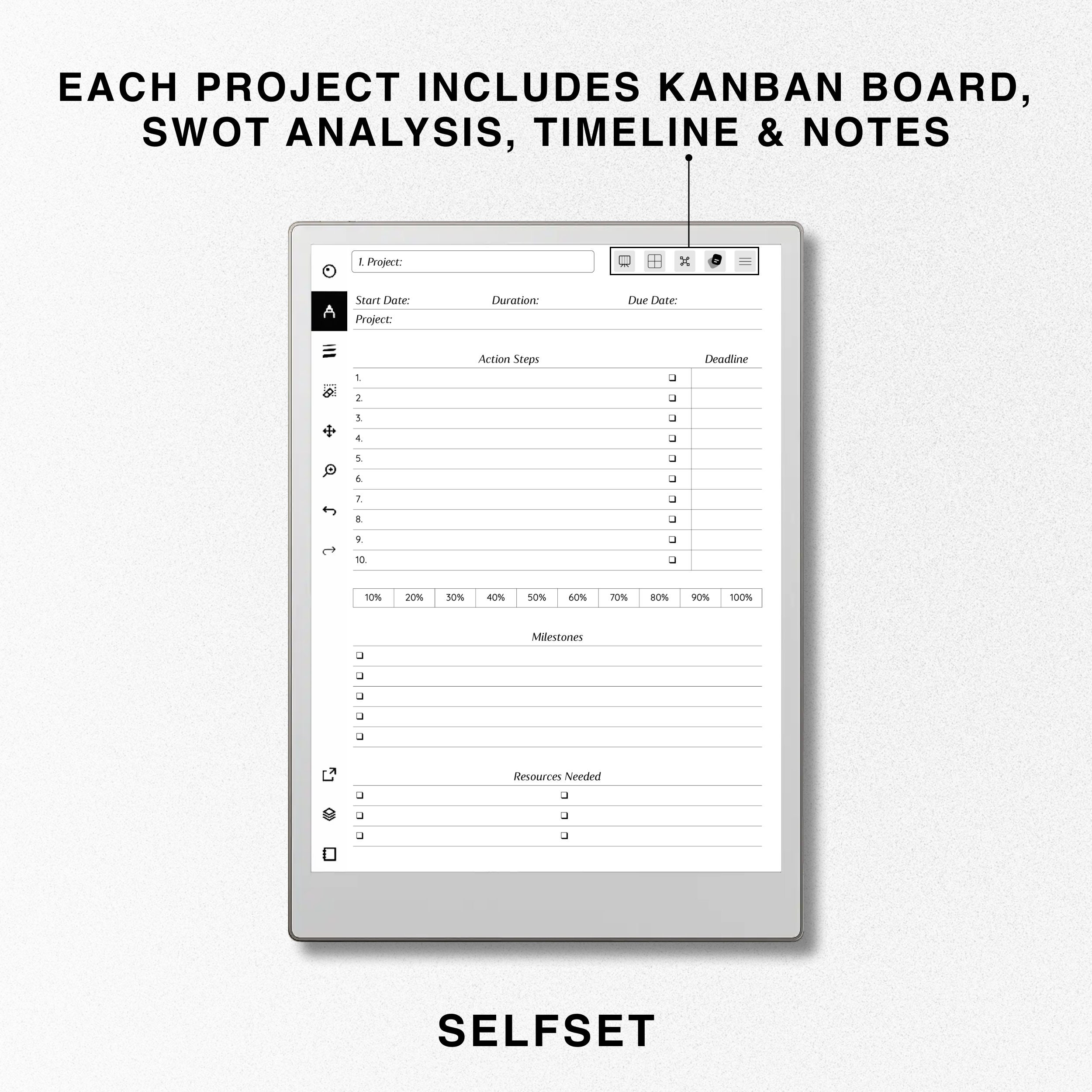 Project Planner for Remarkable Paper Pro, Templates for Remarkable Pro ...