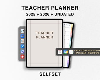 Undated Digital Teacher Planner, Dark Mode Lesson Planner, Academic ...