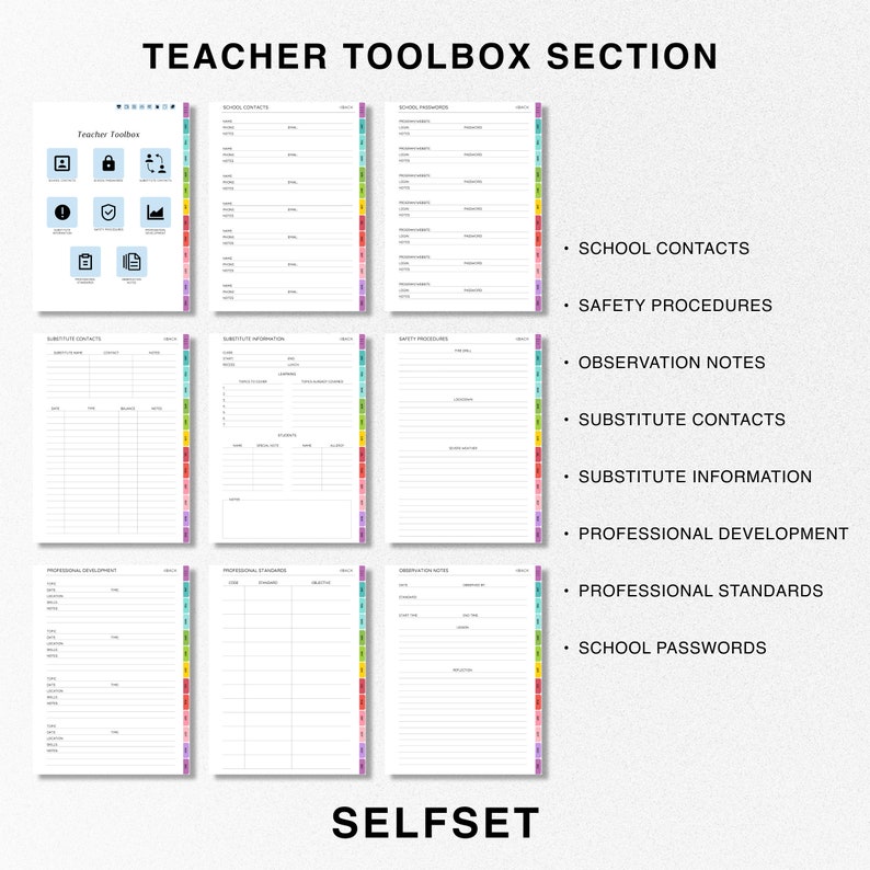 2026 Teacher Planner for Remarkable Paper Pro, Color Templates for ...