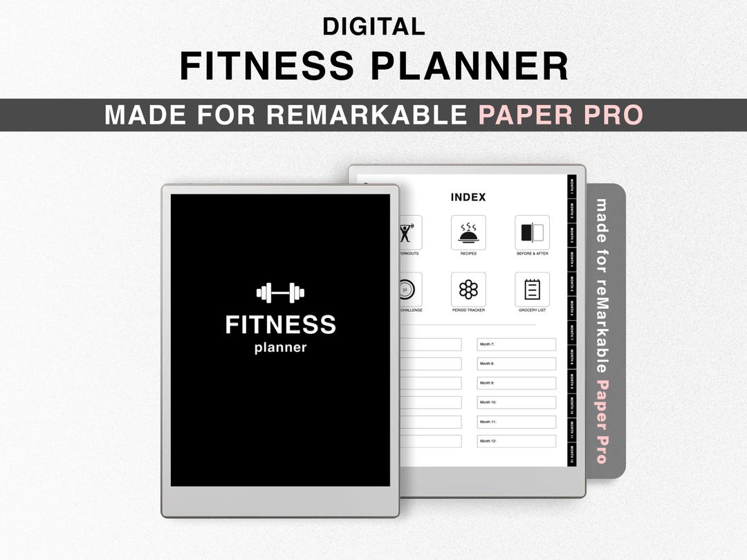 Fitness Planner for Remarkable Paper Pro, Weight Loss Journal, Weight ...