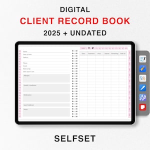 Digital Client Record Book 2025 for Goodnotes, 2025 + Undated Client ...