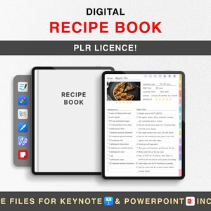 PLR Digital Recipe Book, Editable Recipe Journal, Goodnotes Recipe ...