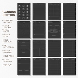 2024 2025 Digital Teacher Planner, Dark Mode Dated Undated Lesson ...