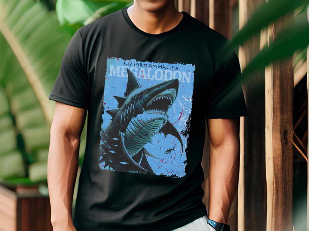 Megalodon Shirt, Spirit Animal Tshirt, Prehistoric Shark, Megalodon Art ...