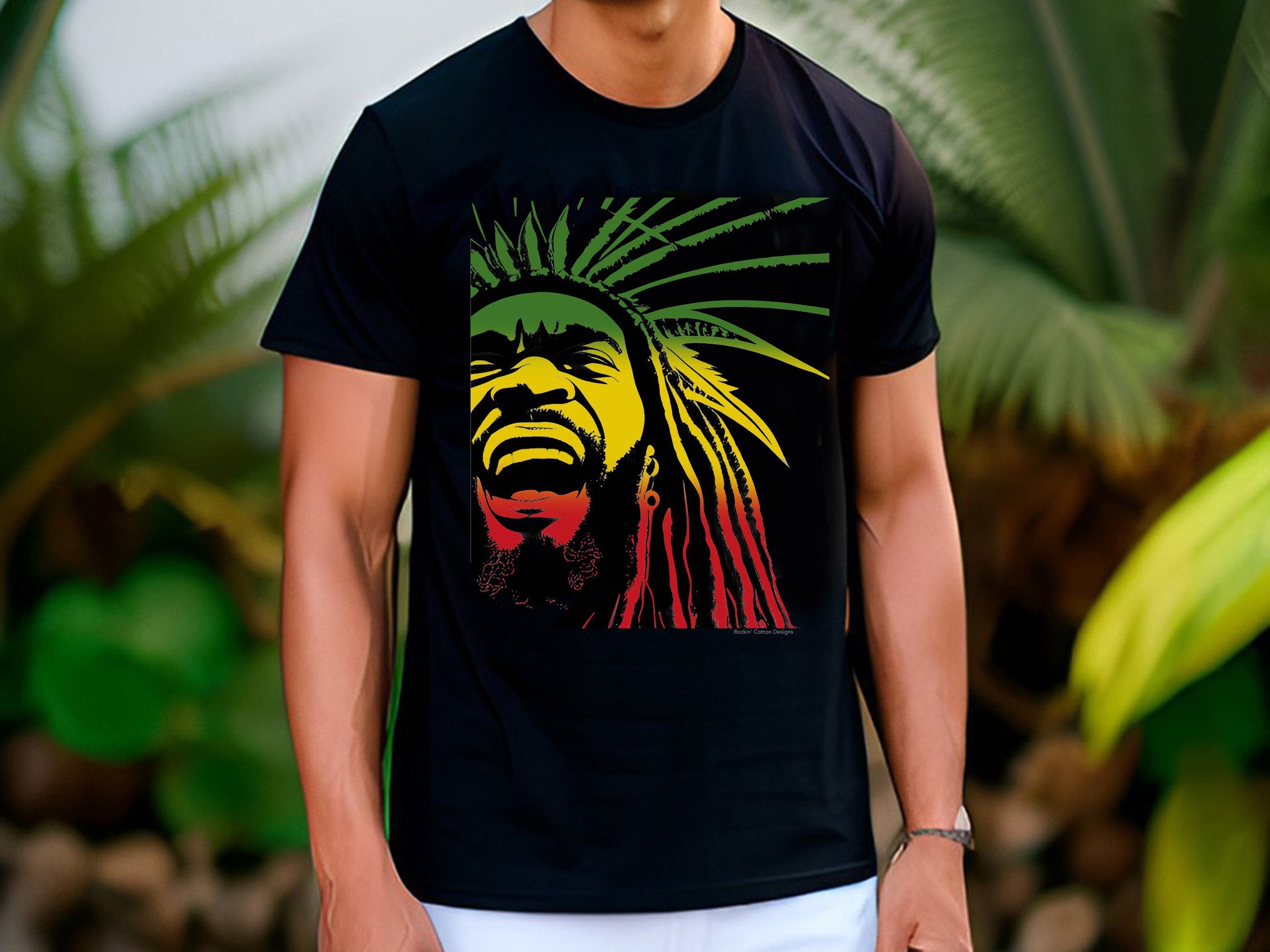 Rastaman Tshirt, SKA Singer, Green Yellow Red, Caribbean Man ...