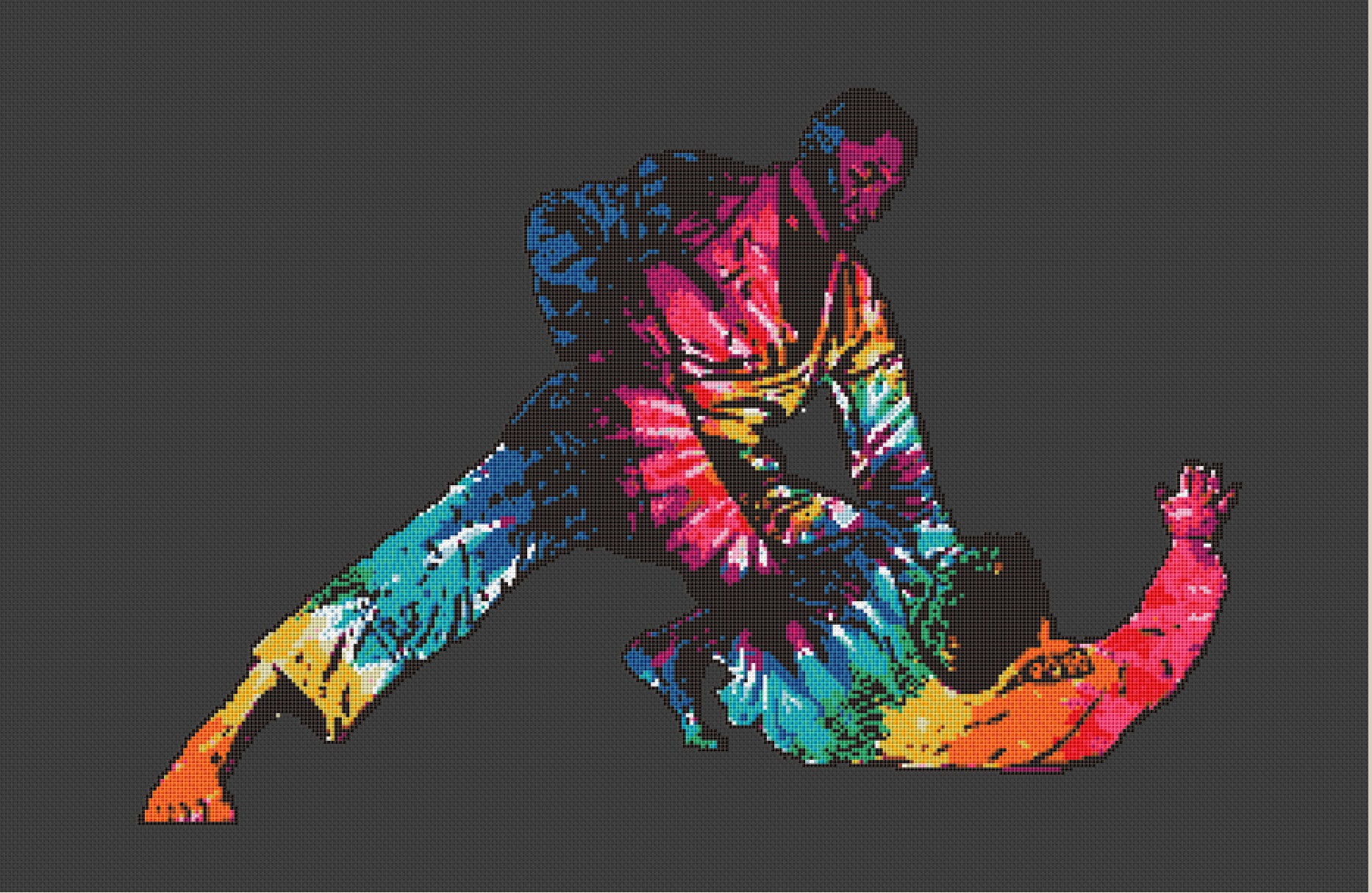 BJJ/ Jiu-jitsu - Tie-dye Knee on Belly Cross Stitch Pattern (PDF Download) - Etsy