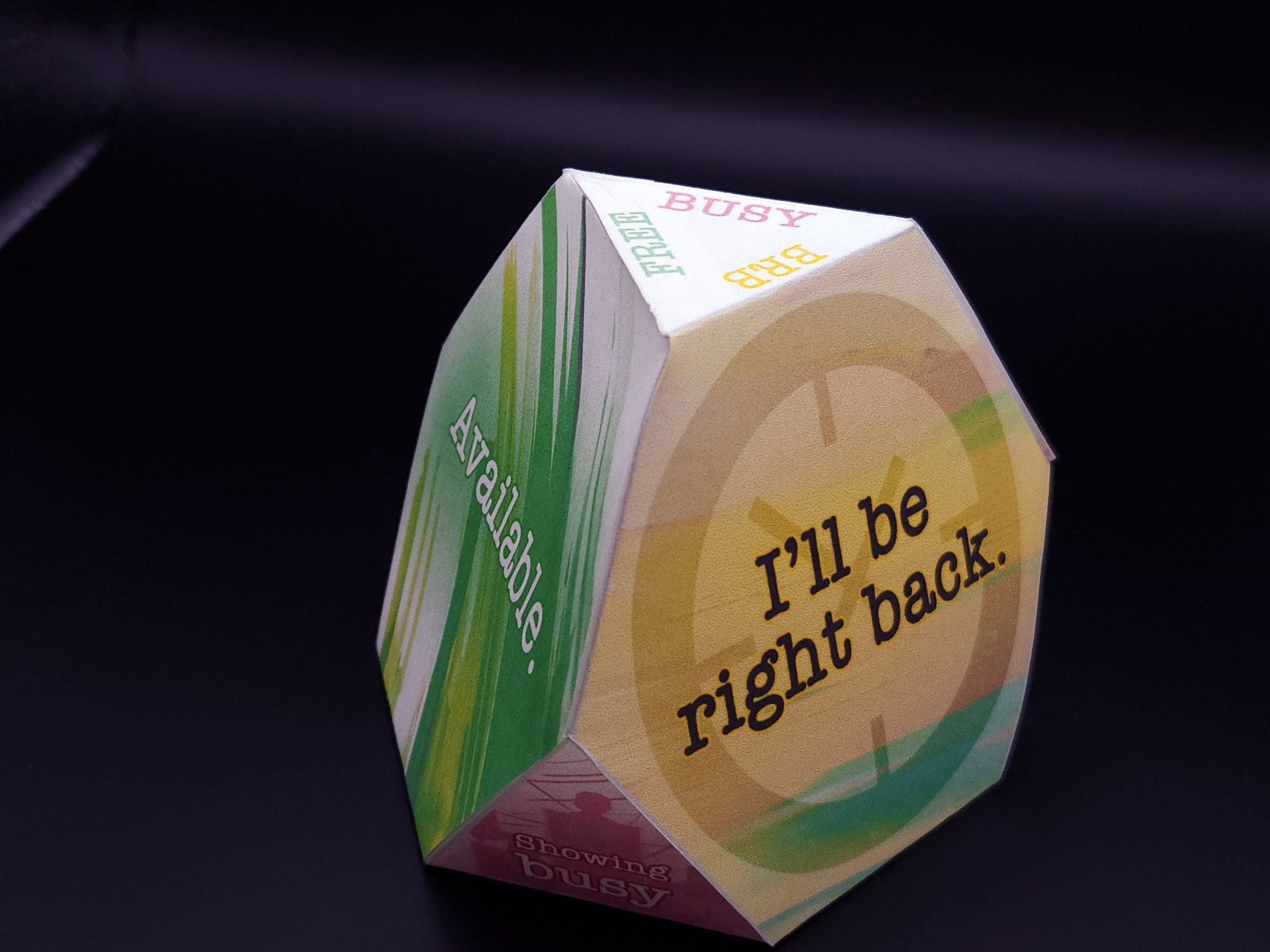 3-in-1 Desk Status Block: Available, Away, Busy | Papercraft Template ...