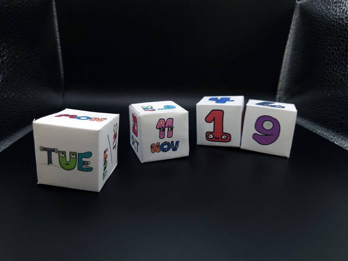 Alphabet Lore Calendar Cube Cutout Papercraft Templates, 2 Pages, 5 ...