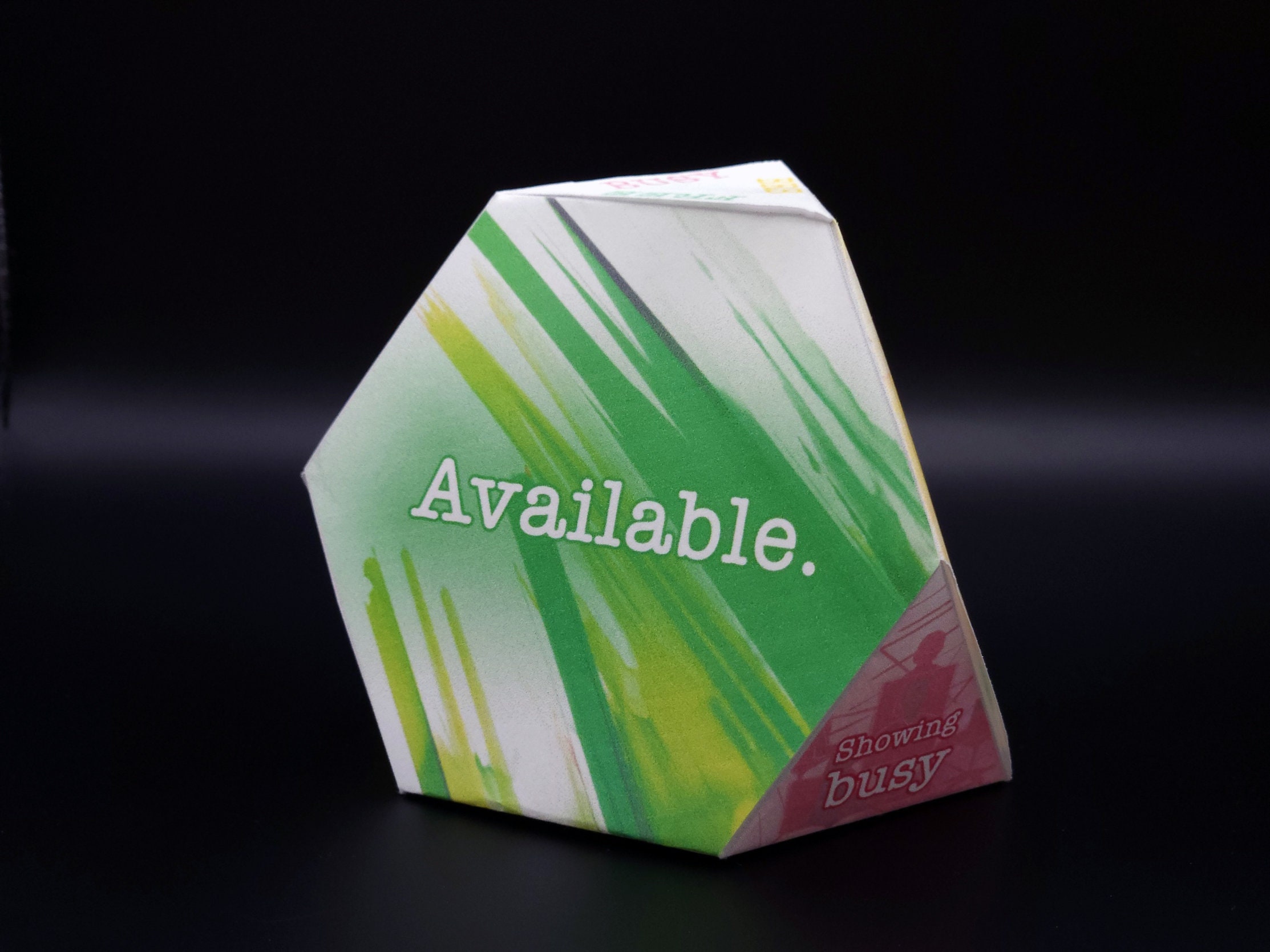 3-in-1 Desk Status Block: Available, Away, Busy | Papercraft Template ...