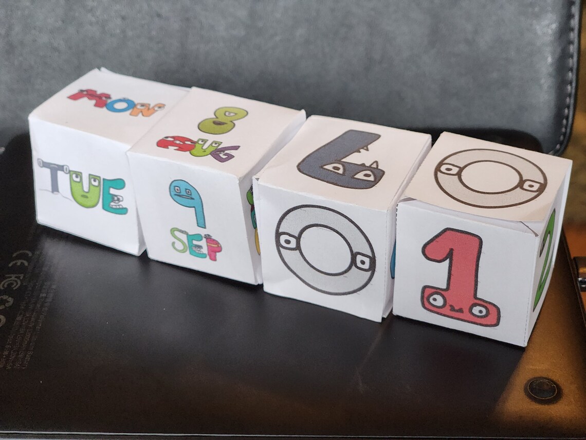 Alphabet Lore Calendar Cube Cutout Papercraft Templates, 2 Pages, 5 ...