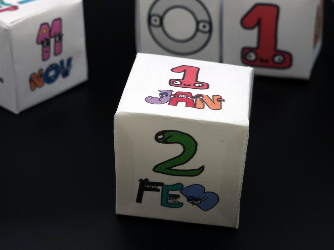 Alphabet Lore Calendar Cube Cutout Papercraft Templates, 2 Pages, 5 ...