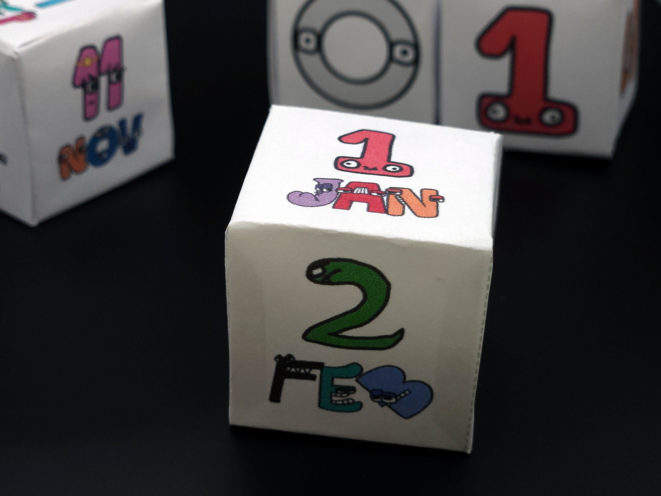 Alphabet Lore Calendar Cube Cutout Papercraft Templates, 2 Pages, 5 ...