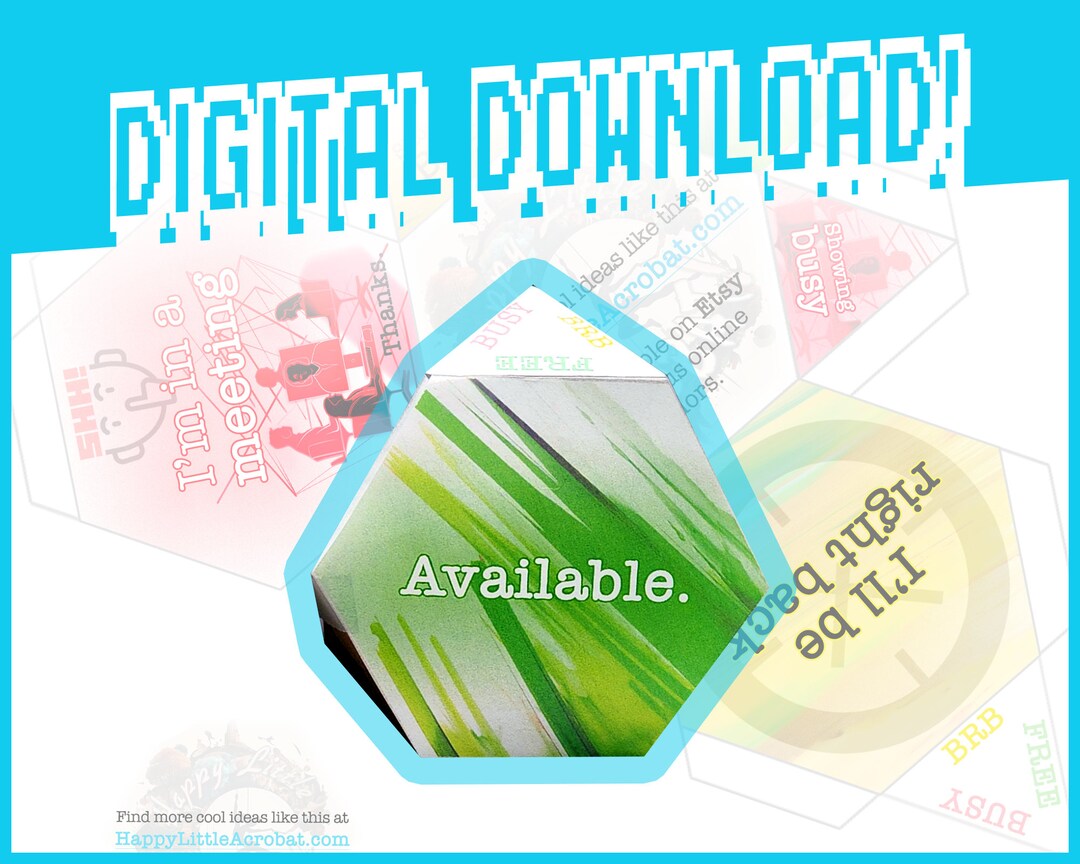 3-in-1 Desk Status Block: Available, Away, Busy | Papercraft Template ...