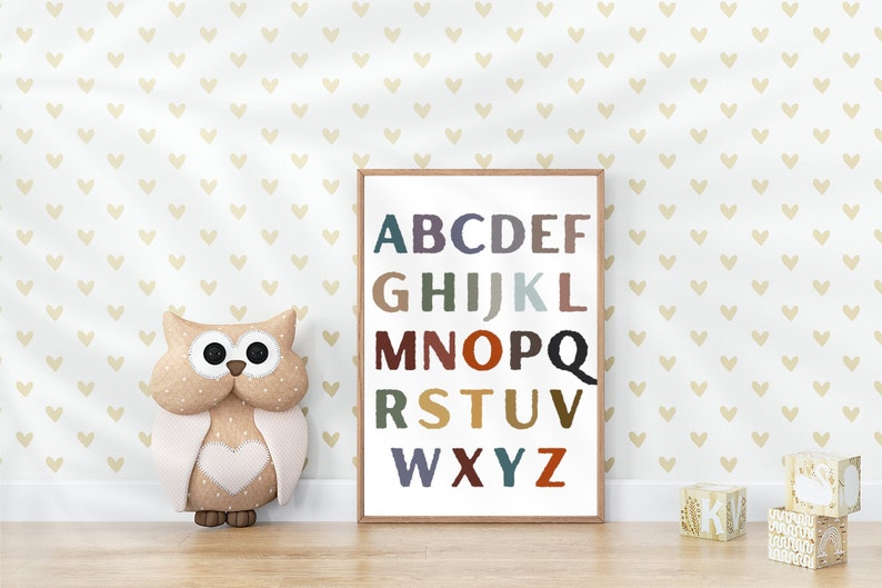 Neutral Alphabet Poster Earth Color Alphabet ABC Print - Etsy