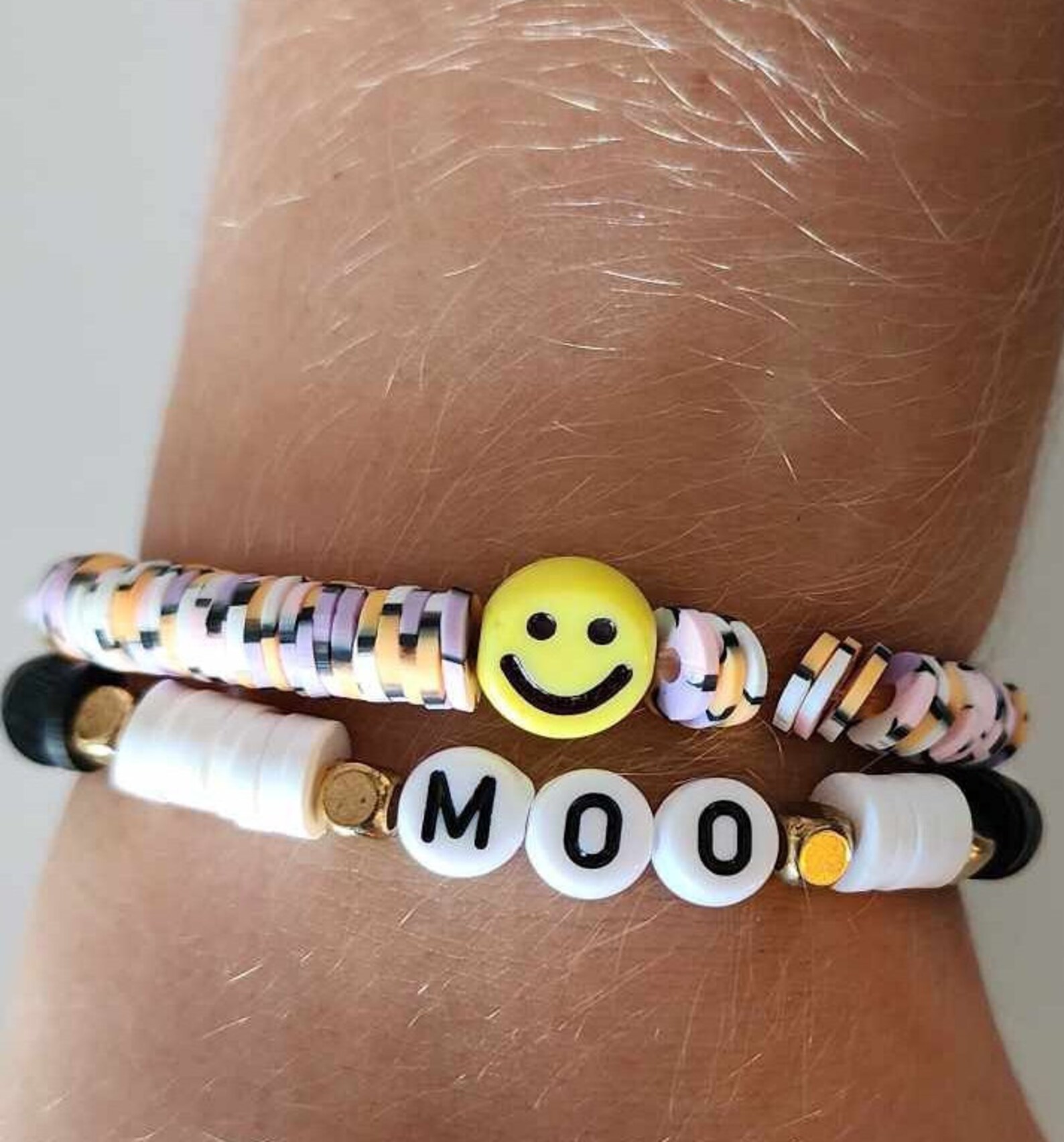 Moo Clay Bead Bracelet - Etsy