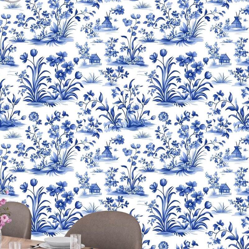 Delft Wallpaper Peel and Stick - Etsy