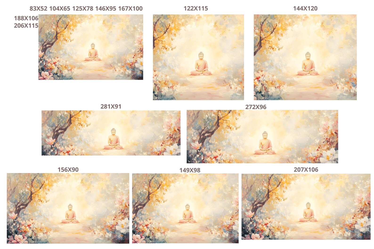 Wallpaper Zen Floral Buddha Meditation Mural - Peel and Stick Decor for ...