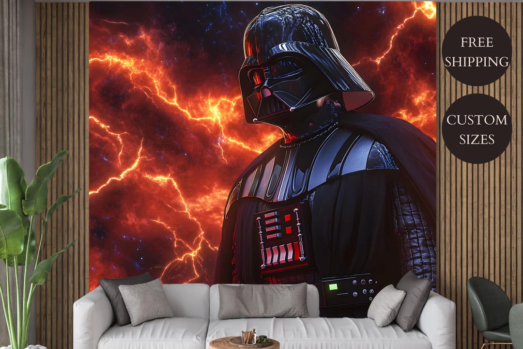 Wallpaper Darth Vader Lightning Mural Epic Sci-fi Peel and Stick Mural ...