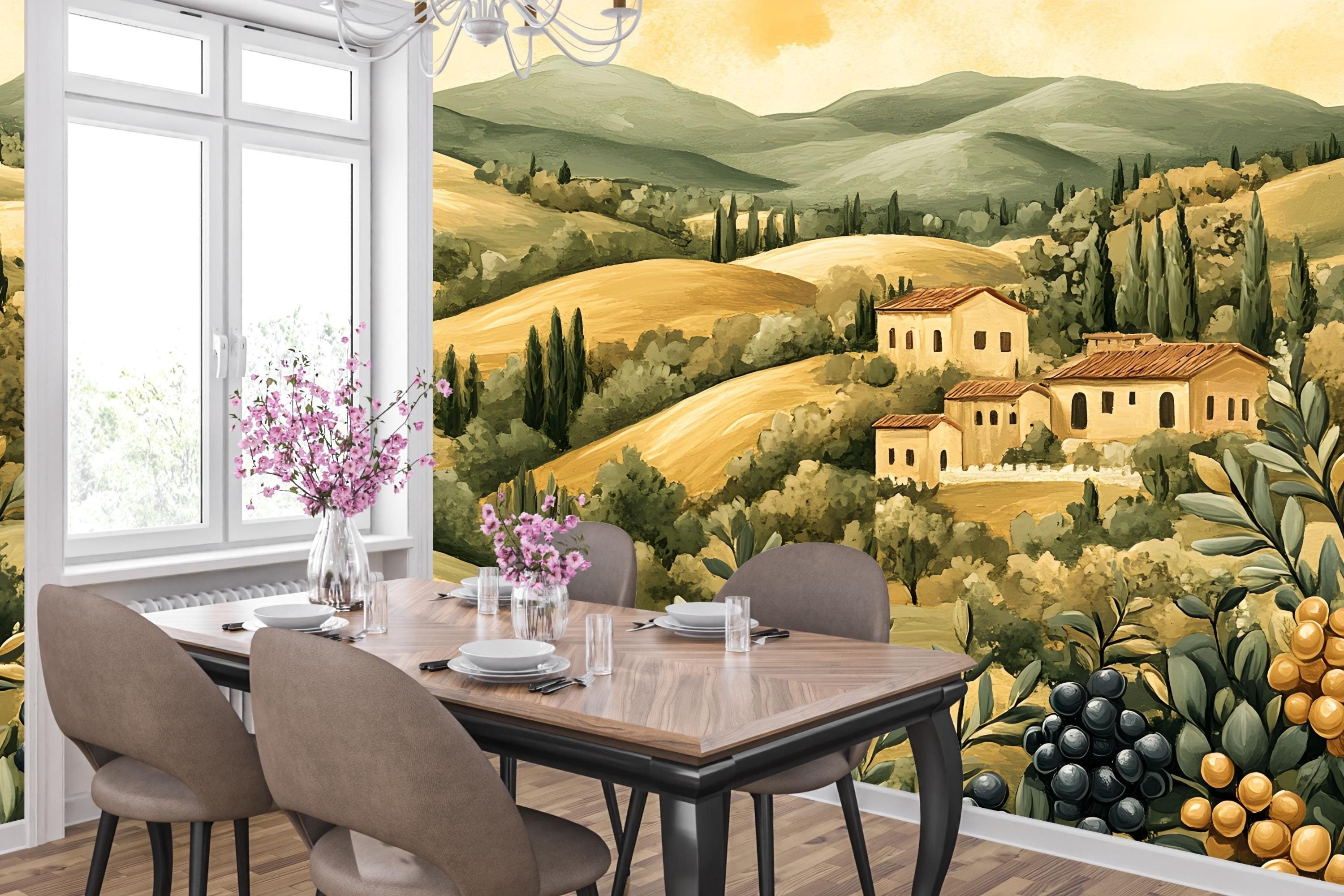 Themed Murals Tuscan Wallpaper Ceiling