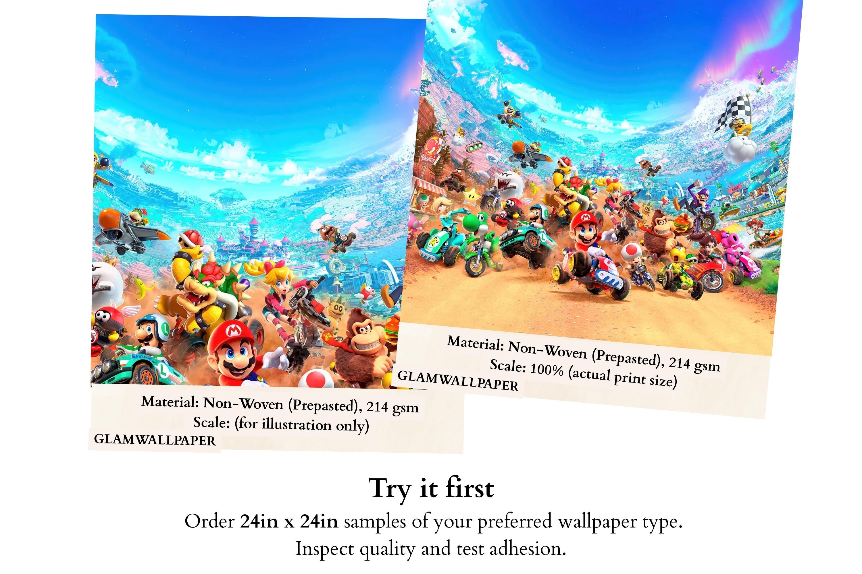 Mario Kart Wallpaper Mural: Colorful Nintendo Racing Adventure for Kids ...