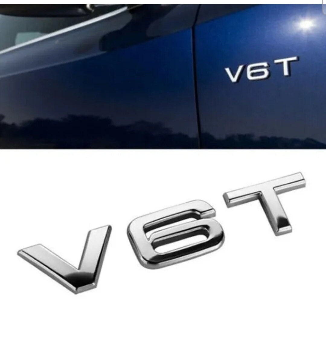 1x Audi V6T Chrom Emblem Aufkleber Logo 3D V6 Emble Heck Auto - Etsy