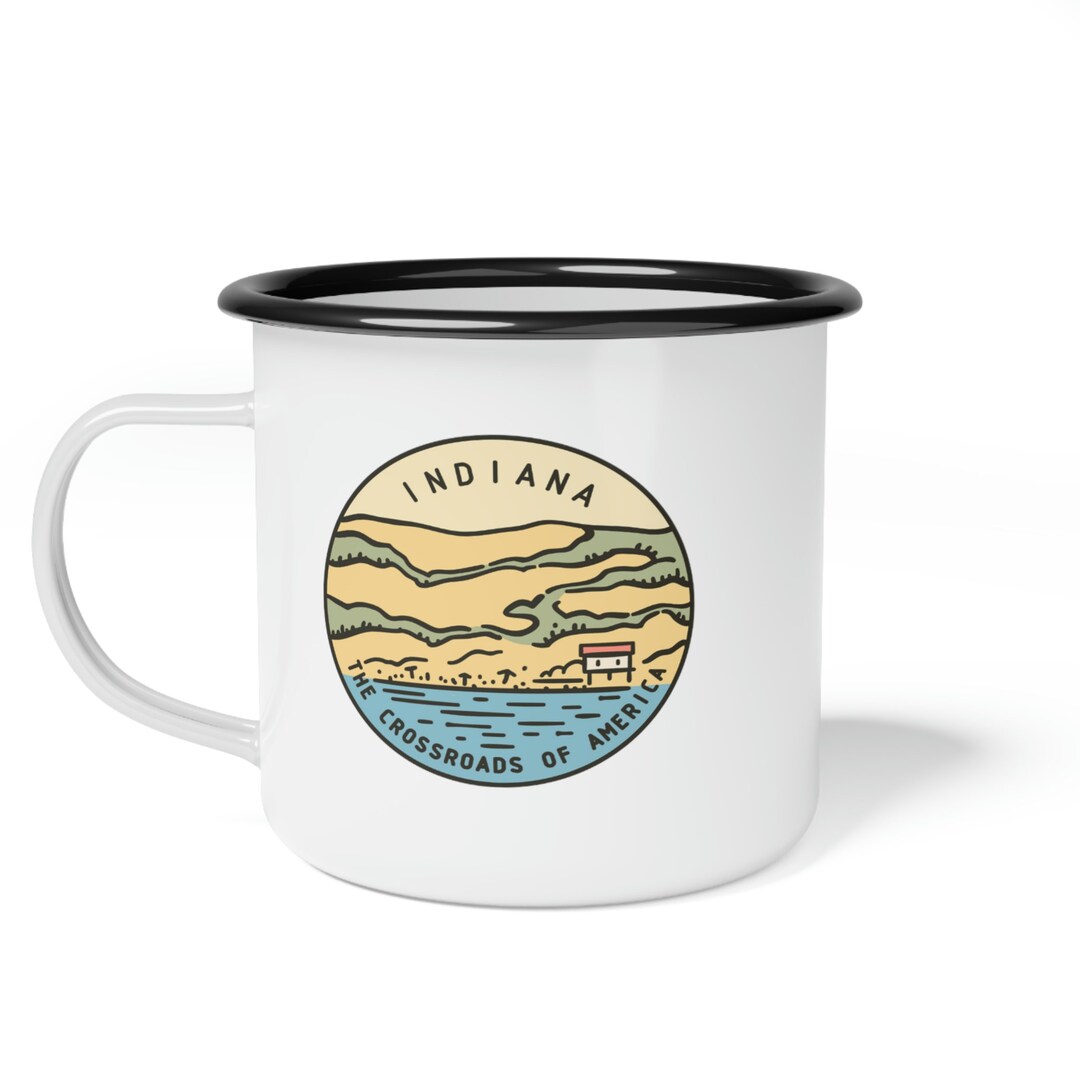 Indiana Enamel Camper Mug Indiana Seal Indiana Mug Indiana - Etsy