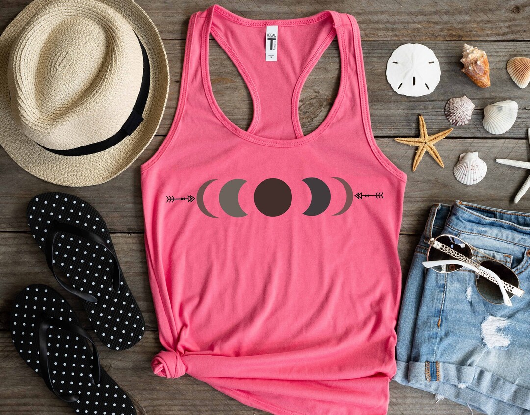 Moon Phases Tank Top, Boho Hippie Plum Gray Slouchy Eggplant Summer ...