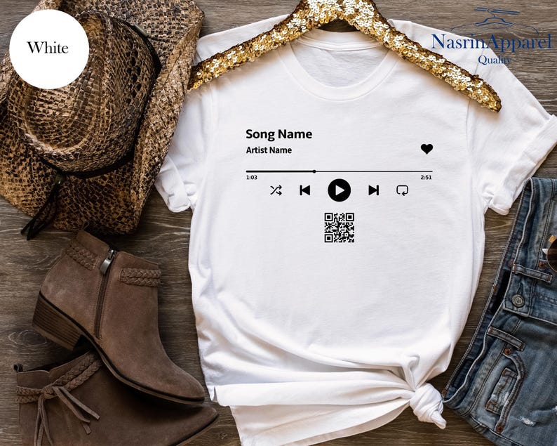Custom Song QR Code Shirt: Personalized Music Gift - Etsy