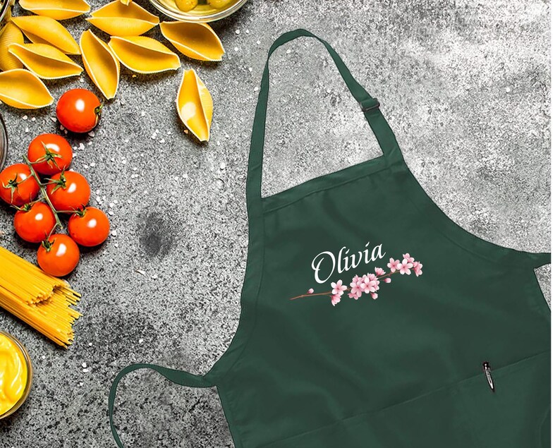 Personalized Floral Apron, Custom Kitchen Gift - Etsy